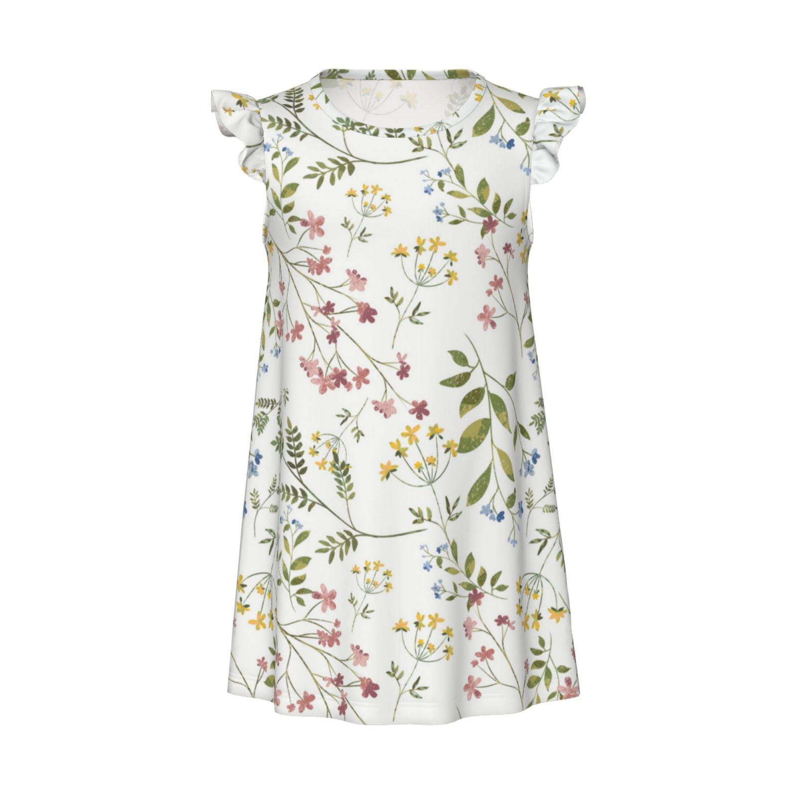 Girls Nightgowns - Aerial Flora Soft Comfort Flutter Sleeves Night ...