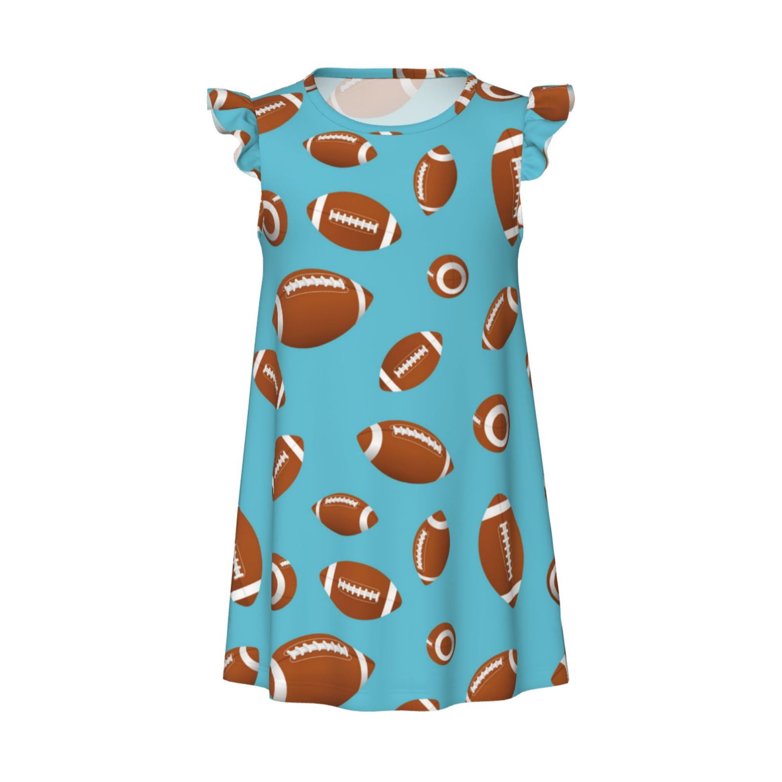 Girls Nightgowns - American football blue cute Short Sleeves Princess ...
