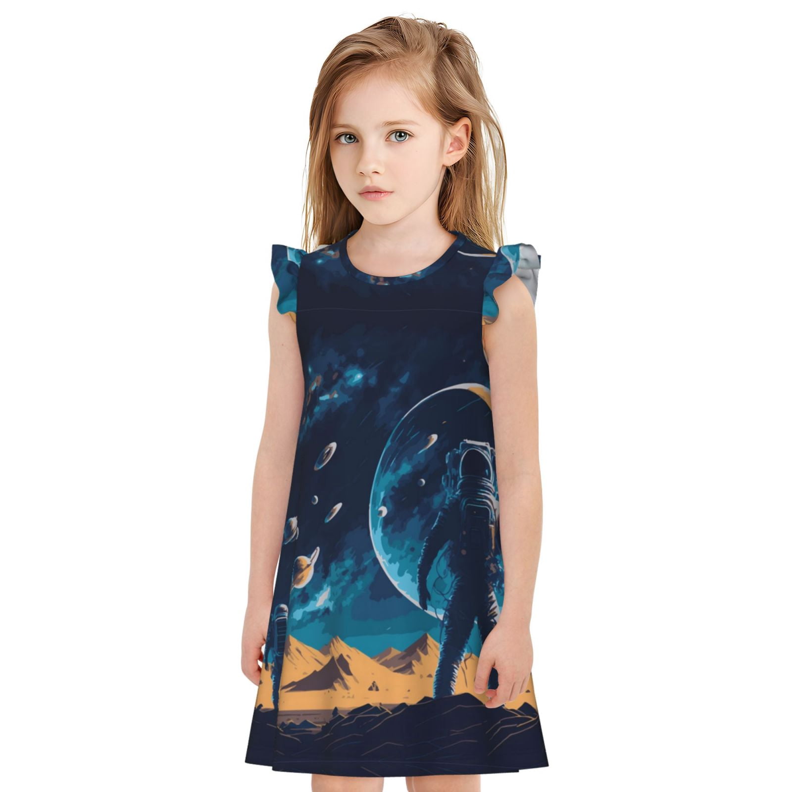 Girls Nightgowns - Astronaut In A Space Suit On The Planet Flutter ...