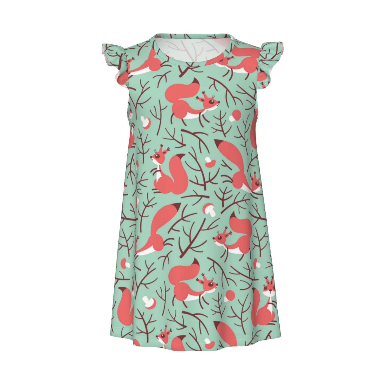 Girls Nightgowns - Autumn Branches Fox and Mushrooms Soft Comfort ...