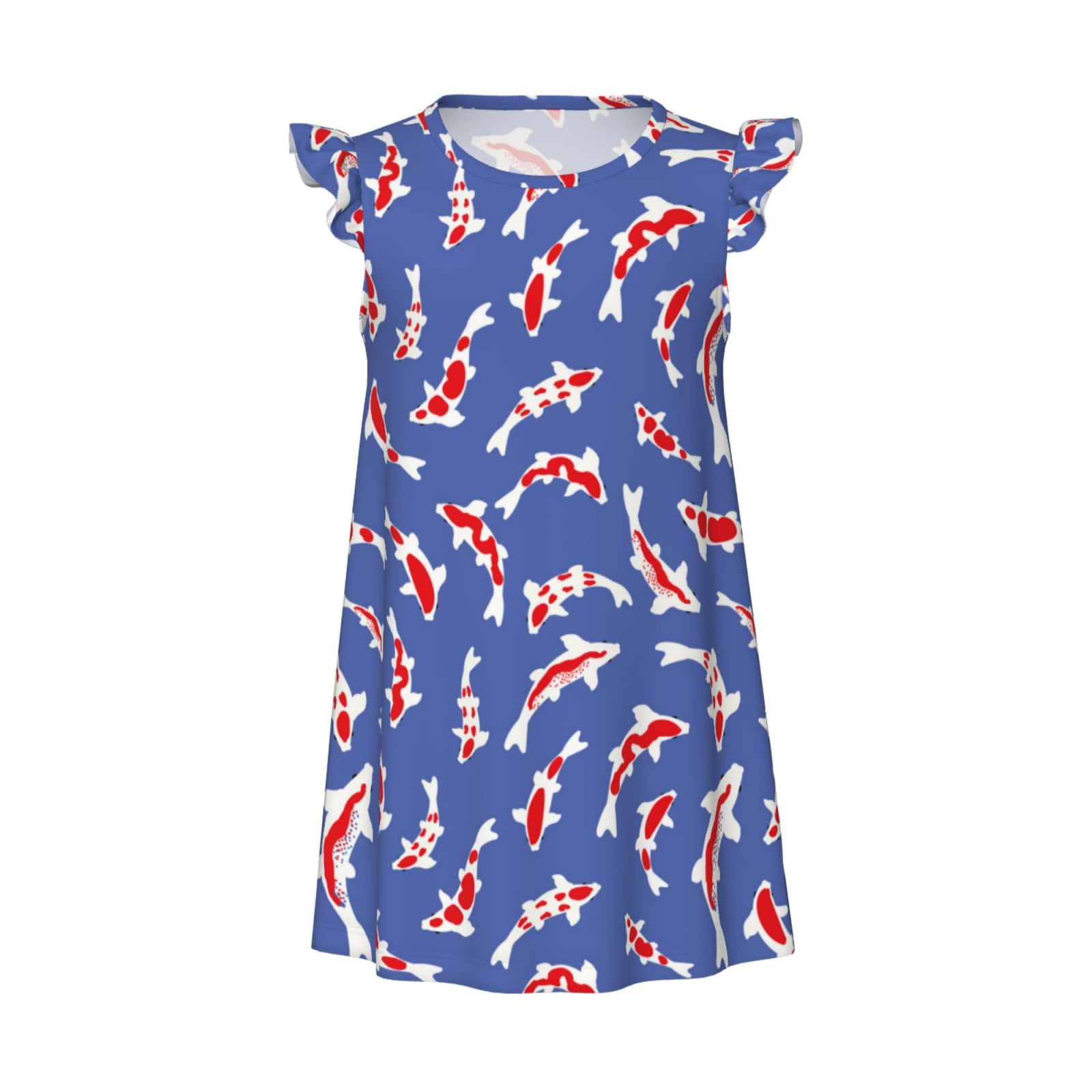 Girls Nightgowns - Beautiful Koi Fish Soft Comfort Flutter Sleeves ...