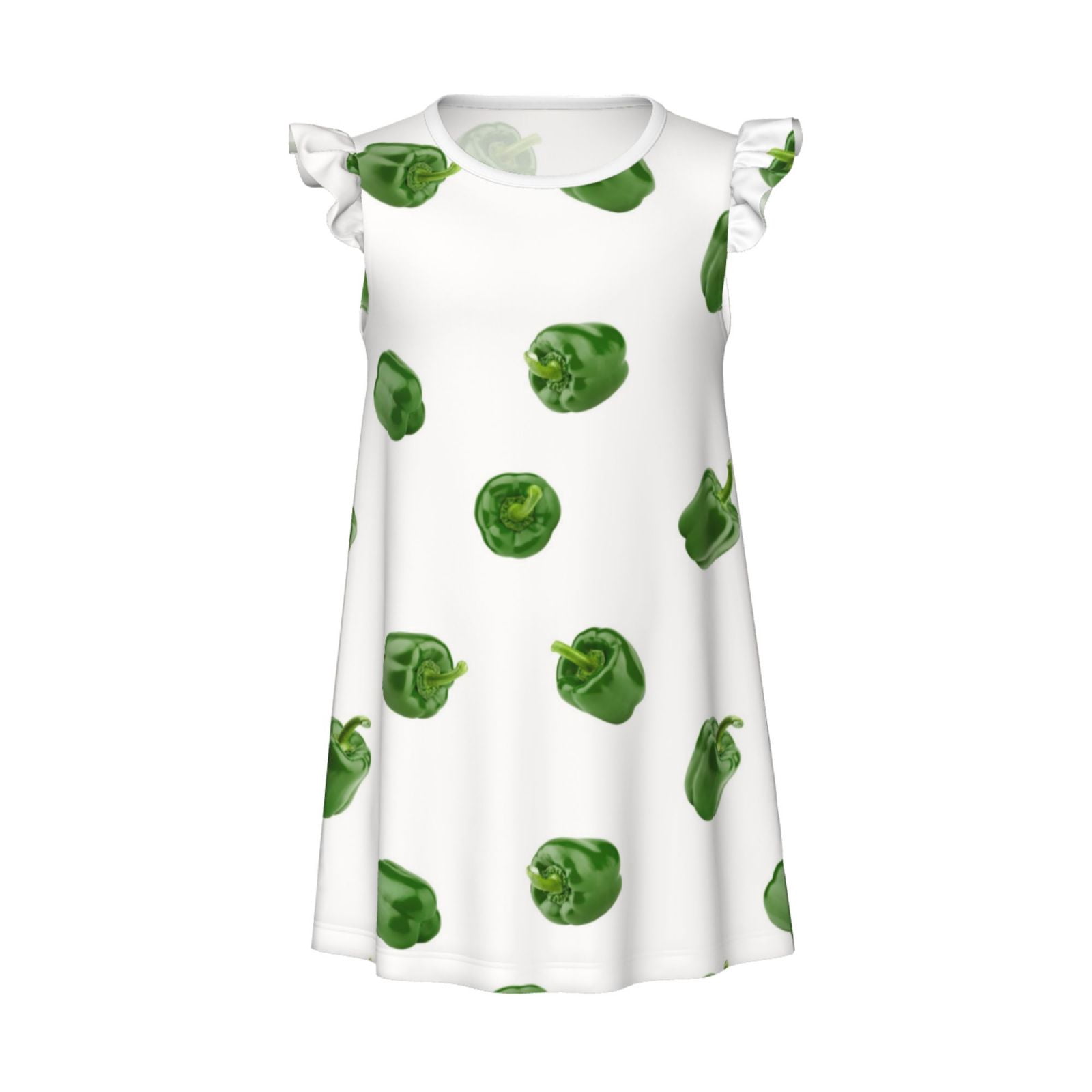 Girls Nightgowns - Bell Pepper cute Soft Comfort Flutter Sleeves Night ...