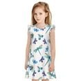 Girls Nightgowns - Blue Dragonfly Moth Butterfly Flutter Sleeves ...