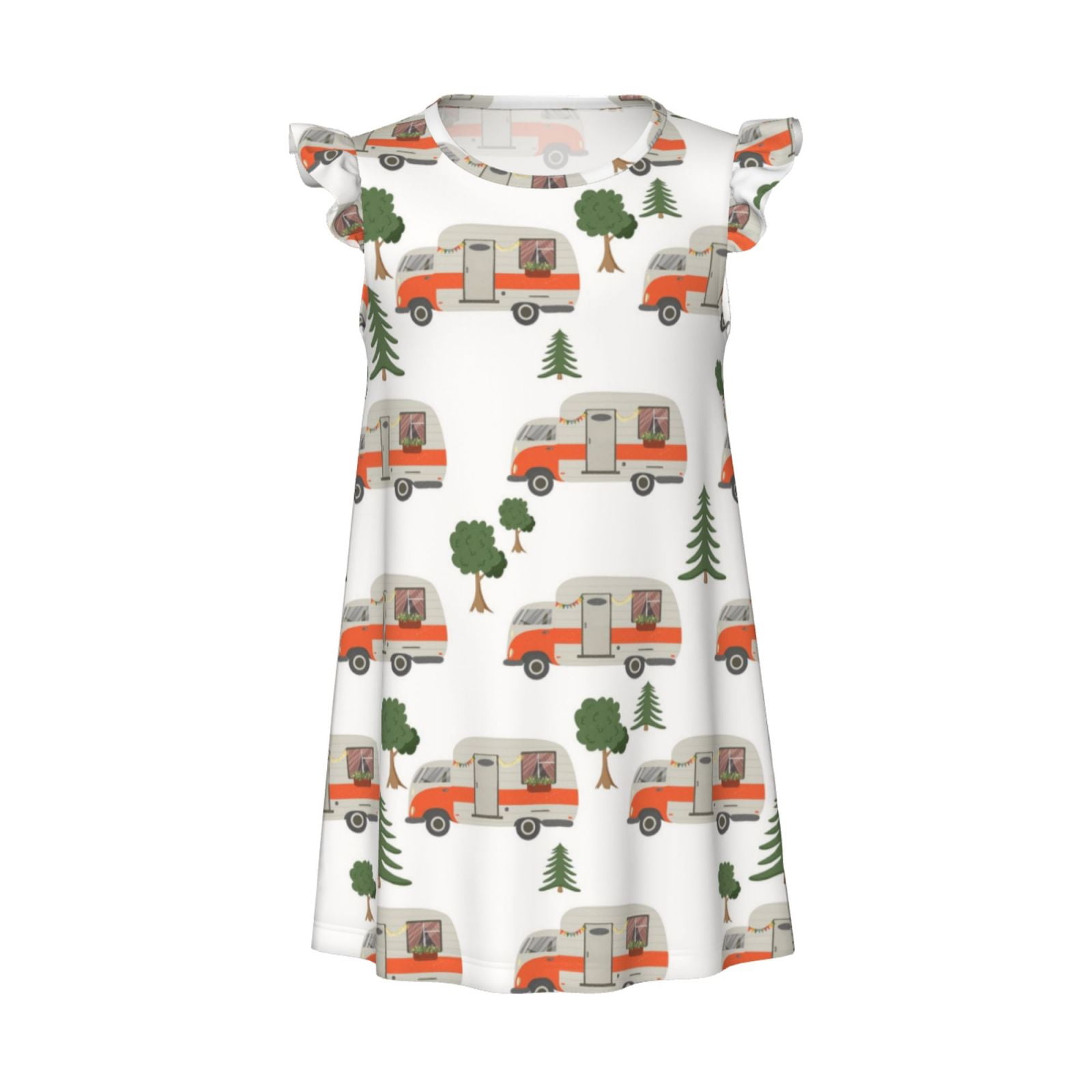 Girls Nightgowns - Camp Van Short Sleeves Princess Dress, Girls Pajamas ...