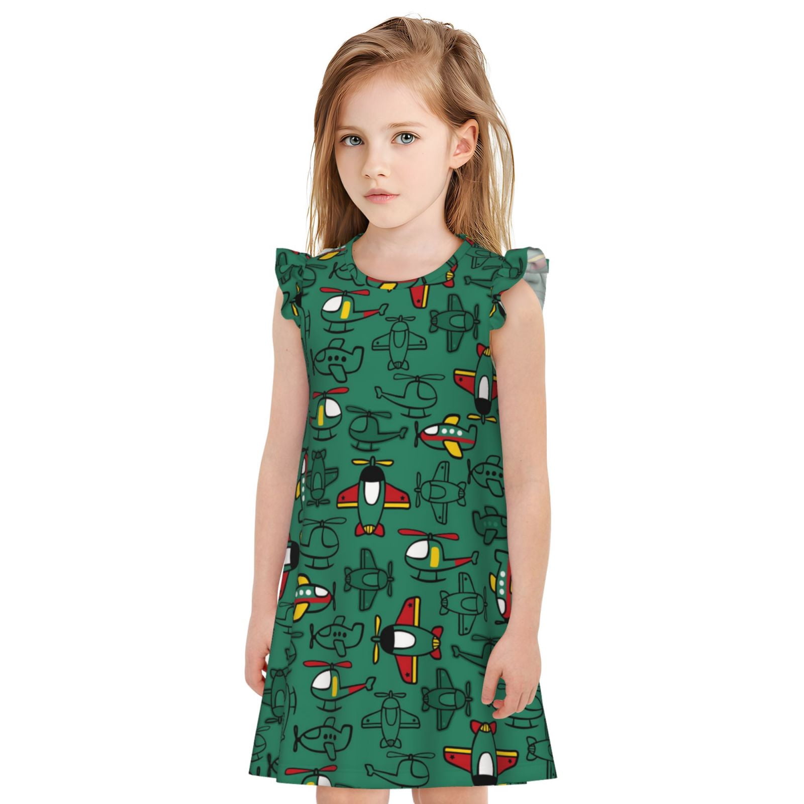 Girls Nightgowns - Cartoon Air Transportation Soft Comfort Flutter ...