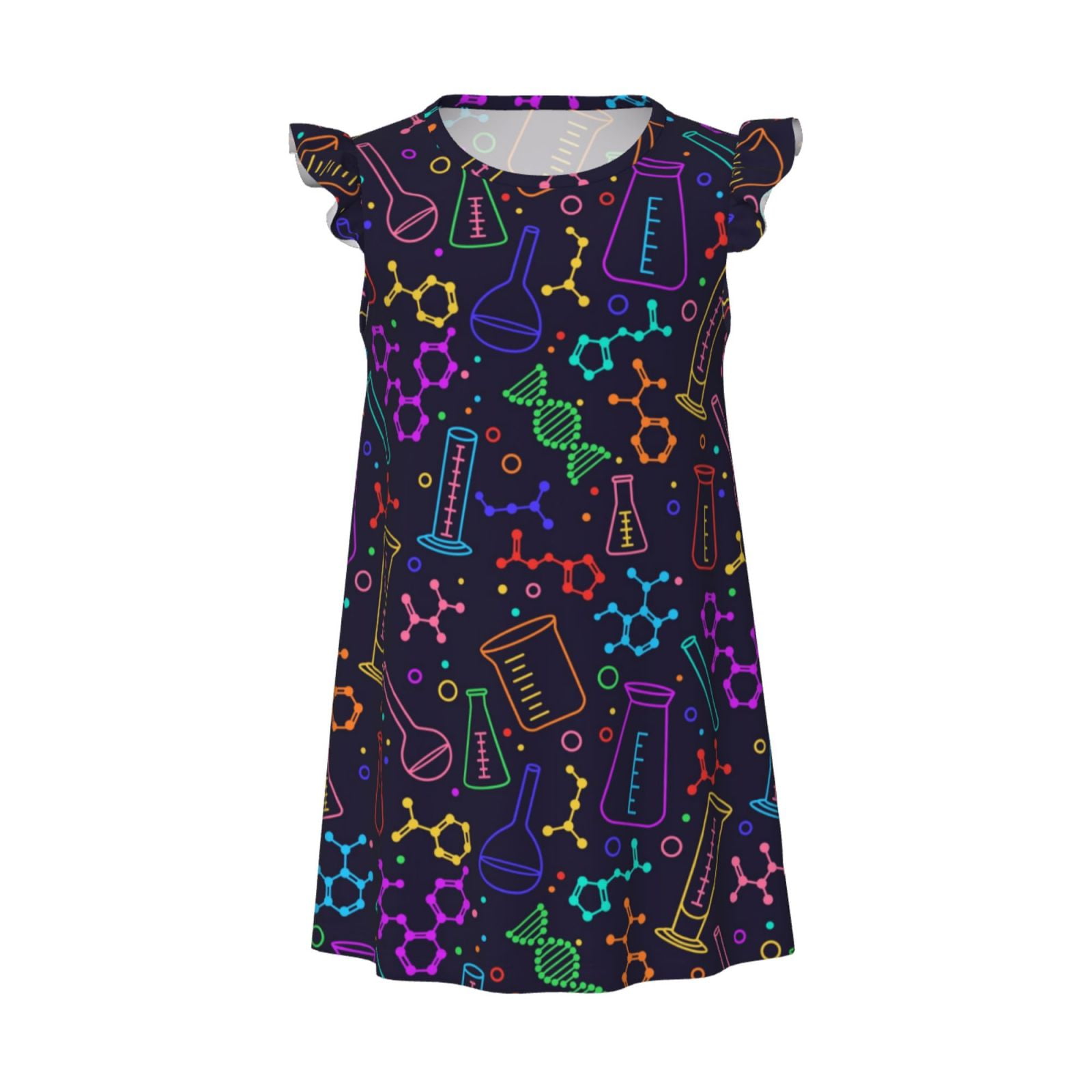 Girls Nightgowns - Chemistry Science Soft Comfort Flutter Sleeves Night ...