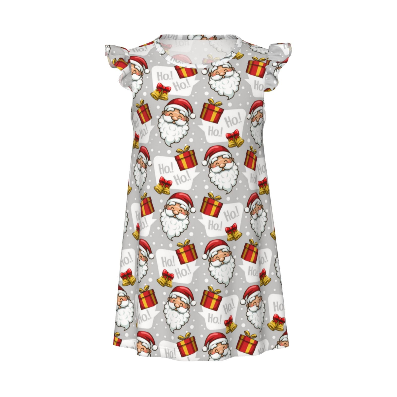 Girls Nightgowns - Christmas Santa Claus Short Sleeves Pajamas Dress ...