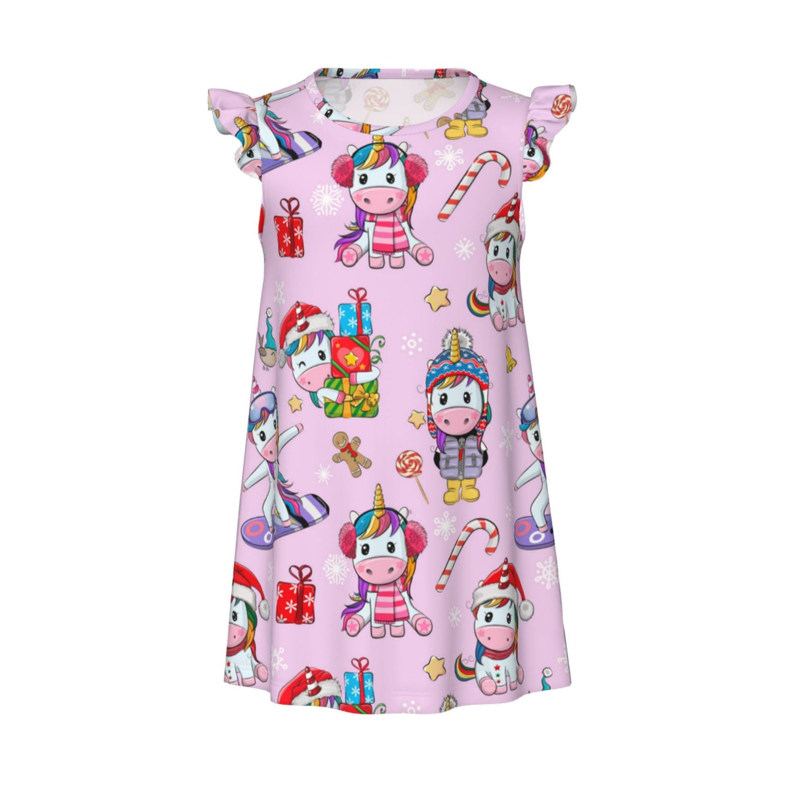 Girls Nightgowns - Christmas horse Short Sleeves Princess Dress, Girls ...