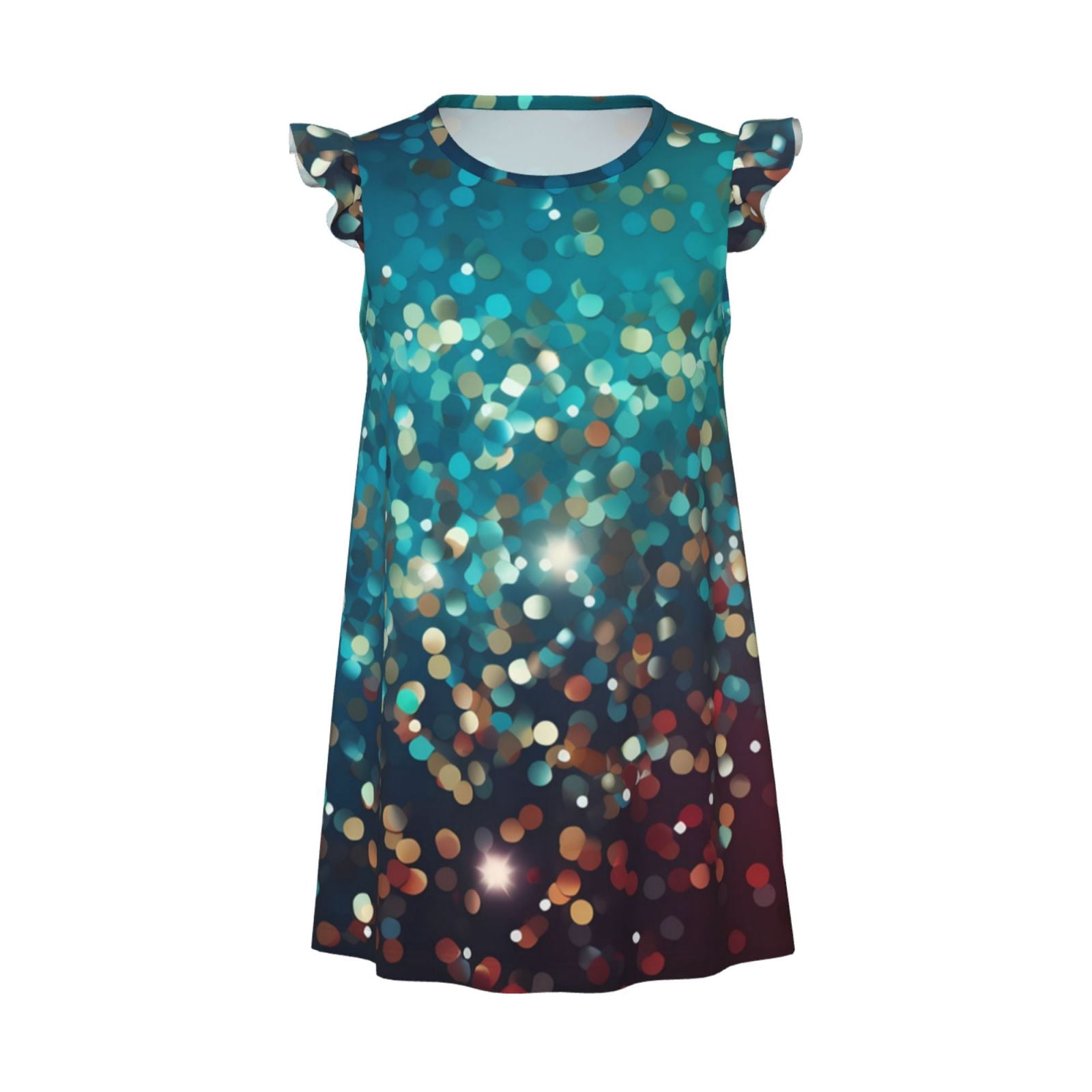 Girls Nightgowns - Colorful Rainbow Glitter Soft Comfort Flutter ...