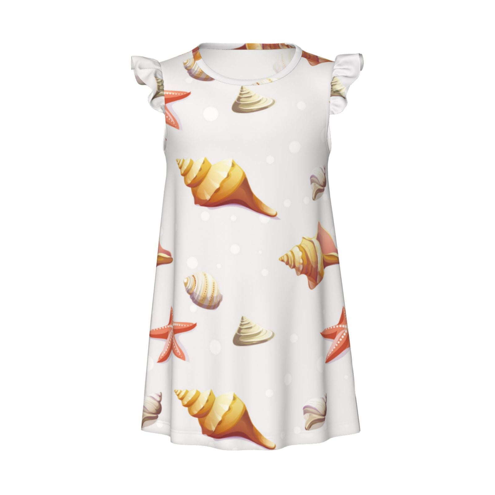 Girls Nightgowns - Conch Shells Print No.902 Soft Comfort Flutter ...