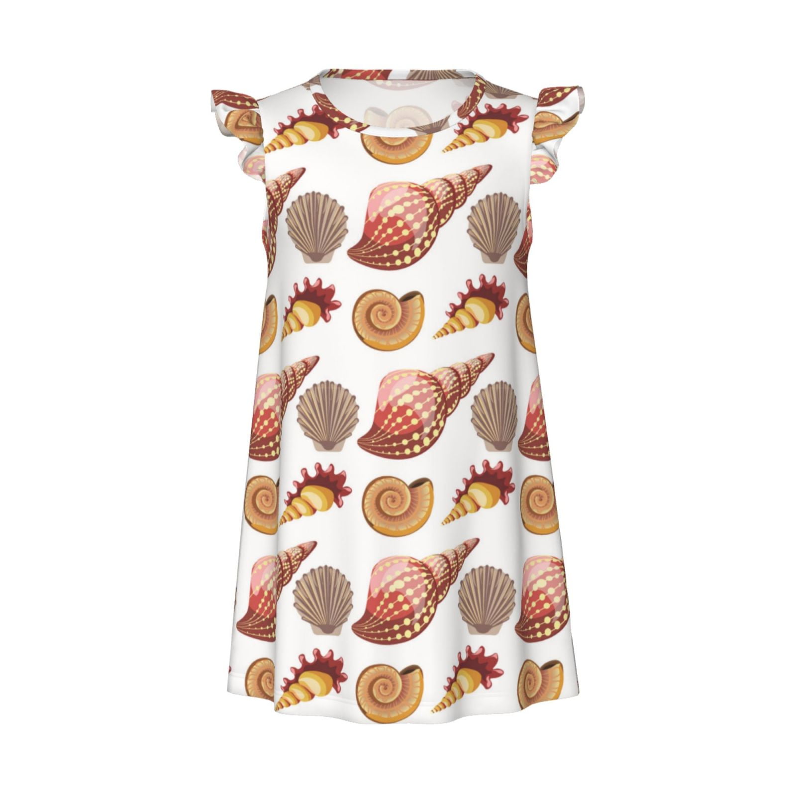 Girls Nightgowns - Conch Shells Print No.9043 Soft Comfort Flutter ...