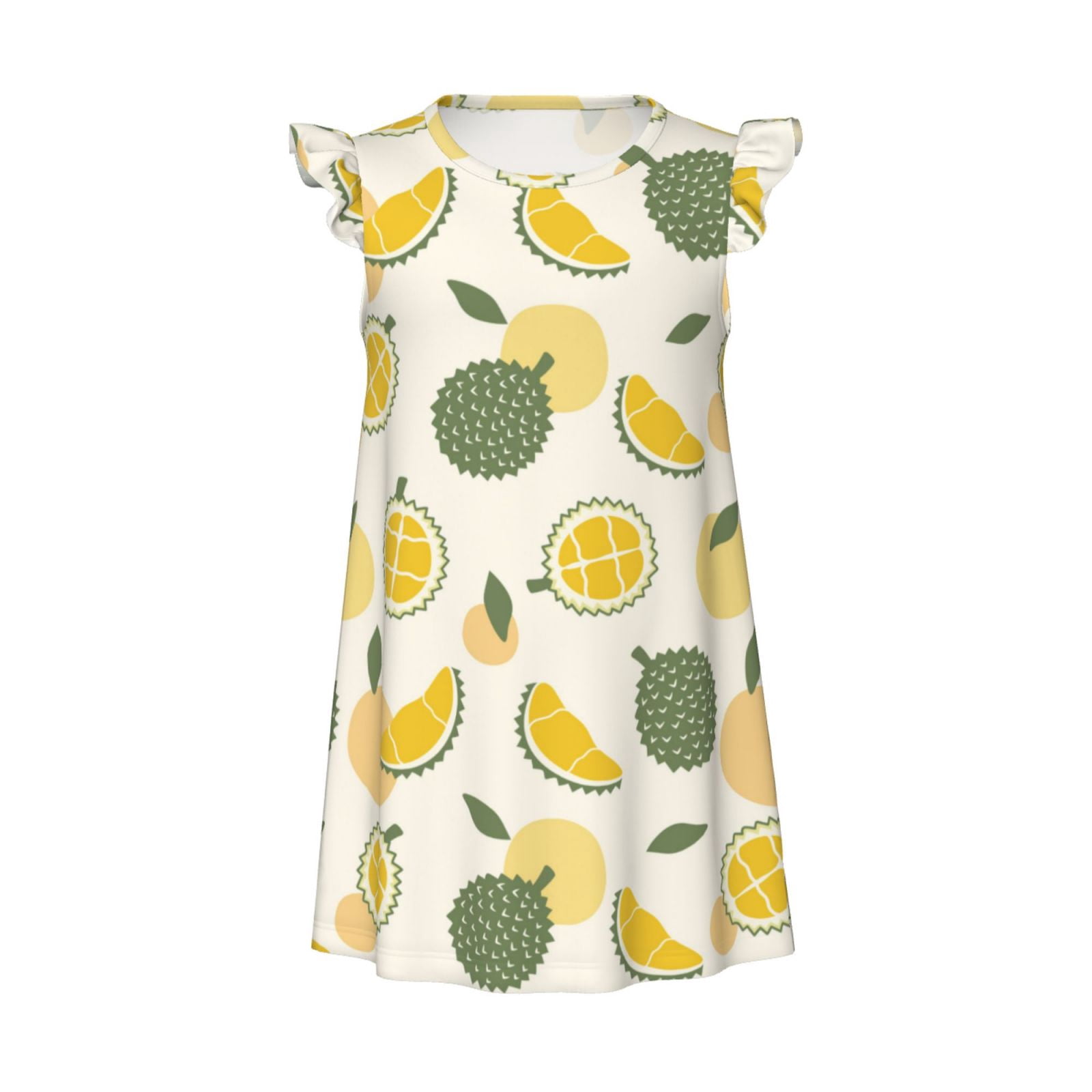 Girls Nightgowns - Cute Durian Cantaloupe Soft Comfort Flutter Sleeves ...
