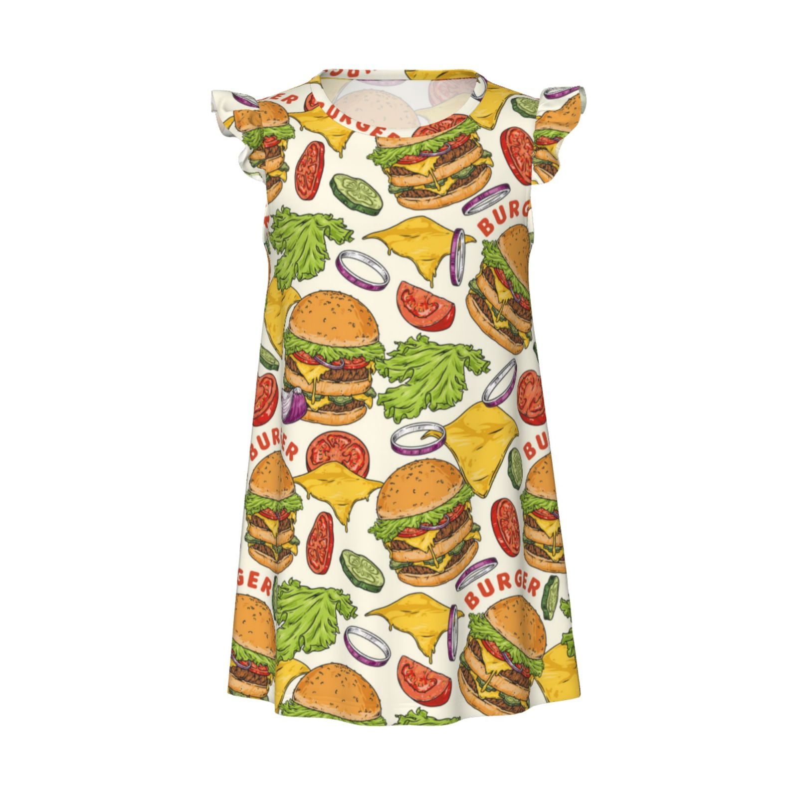 Girls Nightgowns - Cute Food Vegetable Cheese Soft Comfort Flutter ...