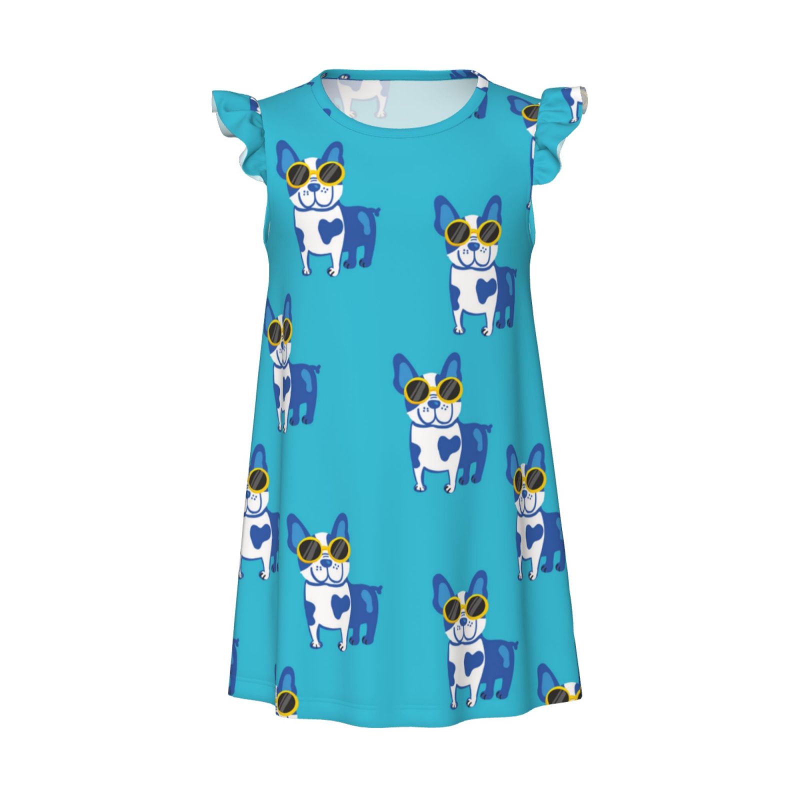 Girls Nightgowns - Cute Funny Glasses French Bulldog Soft Comfort ...