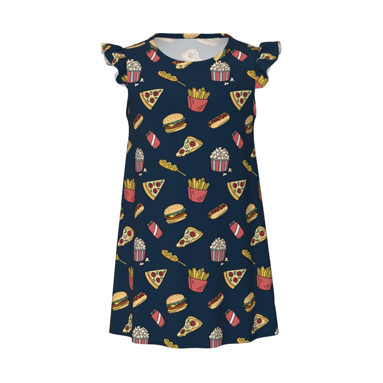 Girls Nightgowns - Fast food Soft Comfort Flutter Sleeves Night Sleep ...
