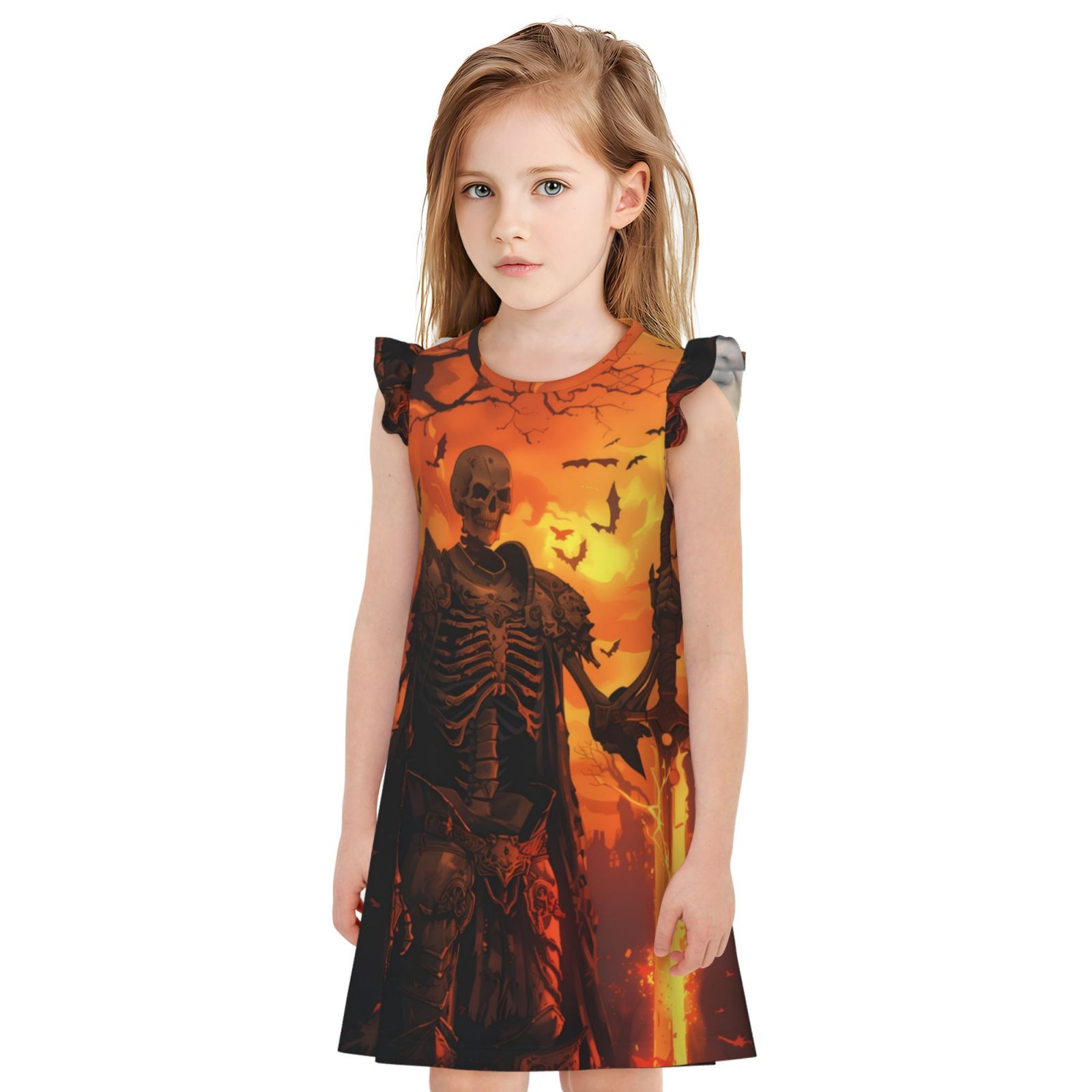 Girls Nightgowns - Halloween Vintage Skeleton Knight Soft Comfort ...