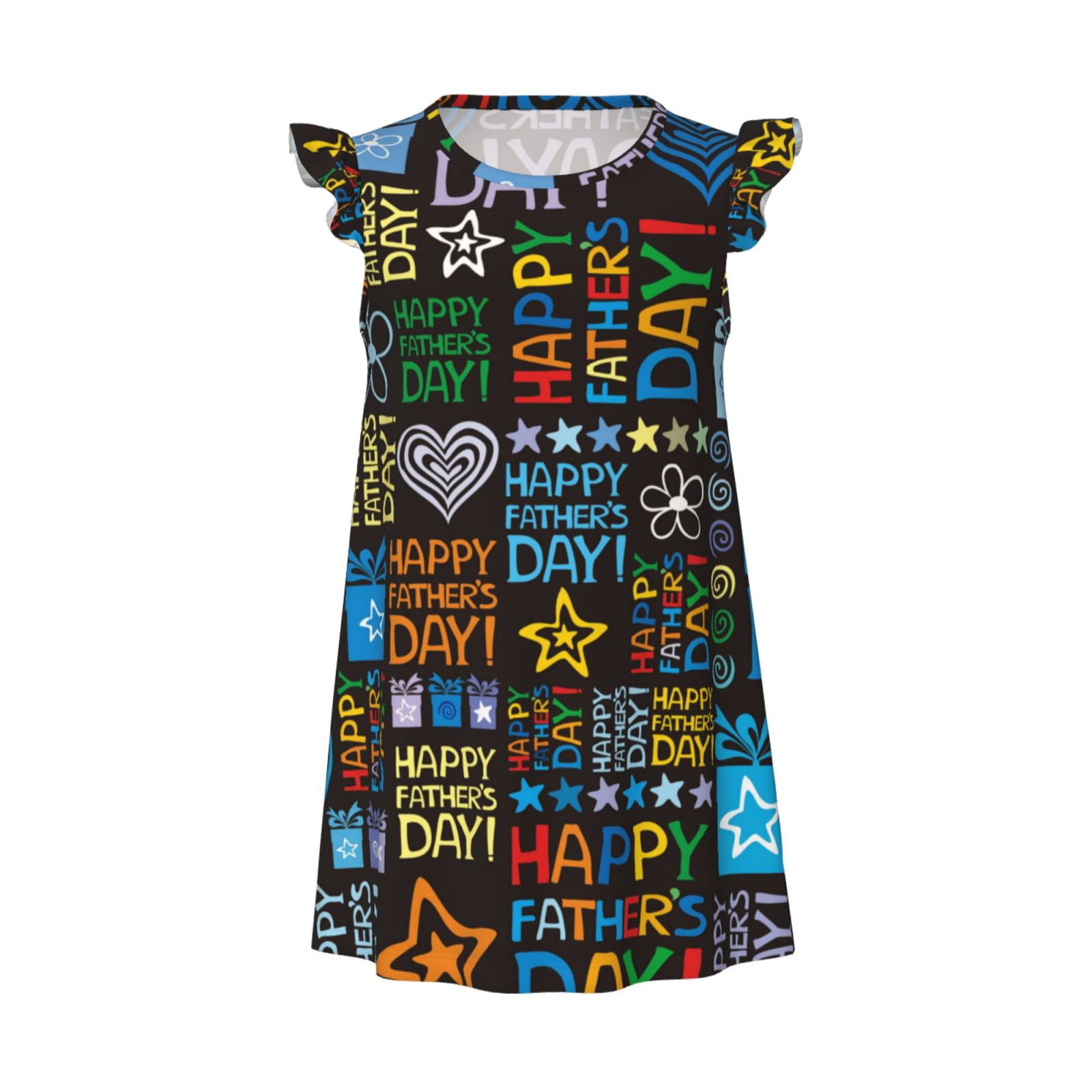 Girls Nightgowns, Happy Father Day Flutter Sleeve Pajamas Nightdress ...