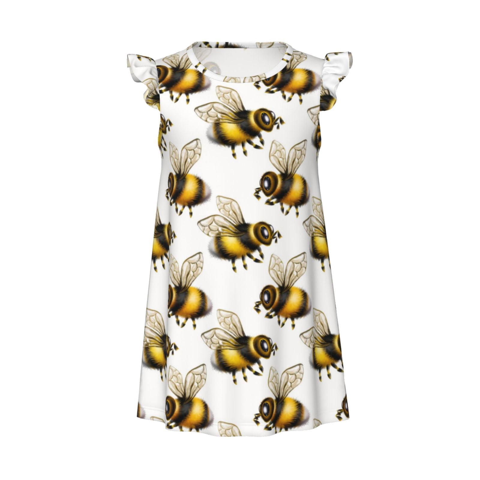 Girls Nightgowns - Honey Bee Realistic cute Short Sleeves Princess ...
