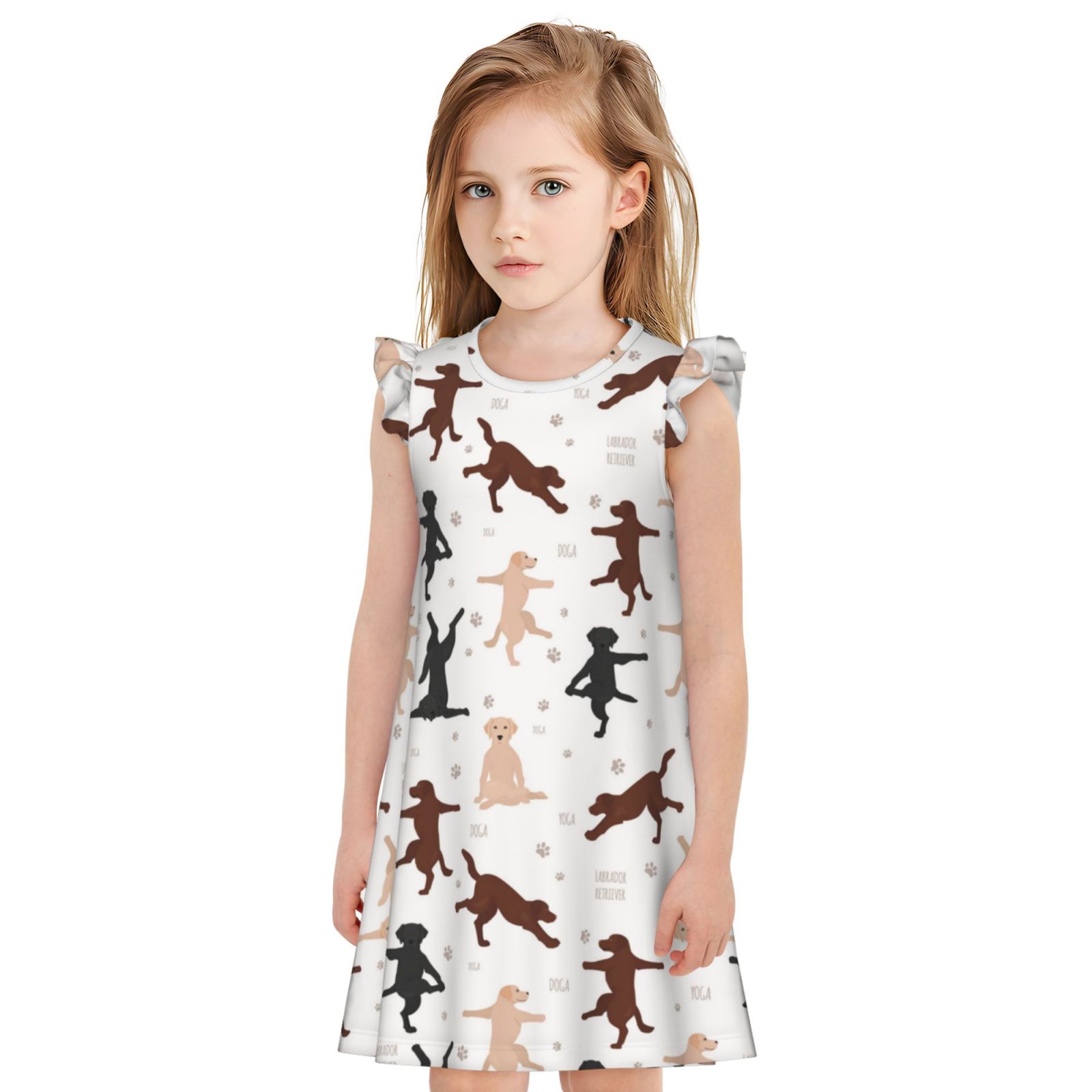 Girls Nightgowns - Labrador Retriever Dog Dance Flutter Sleeves ...