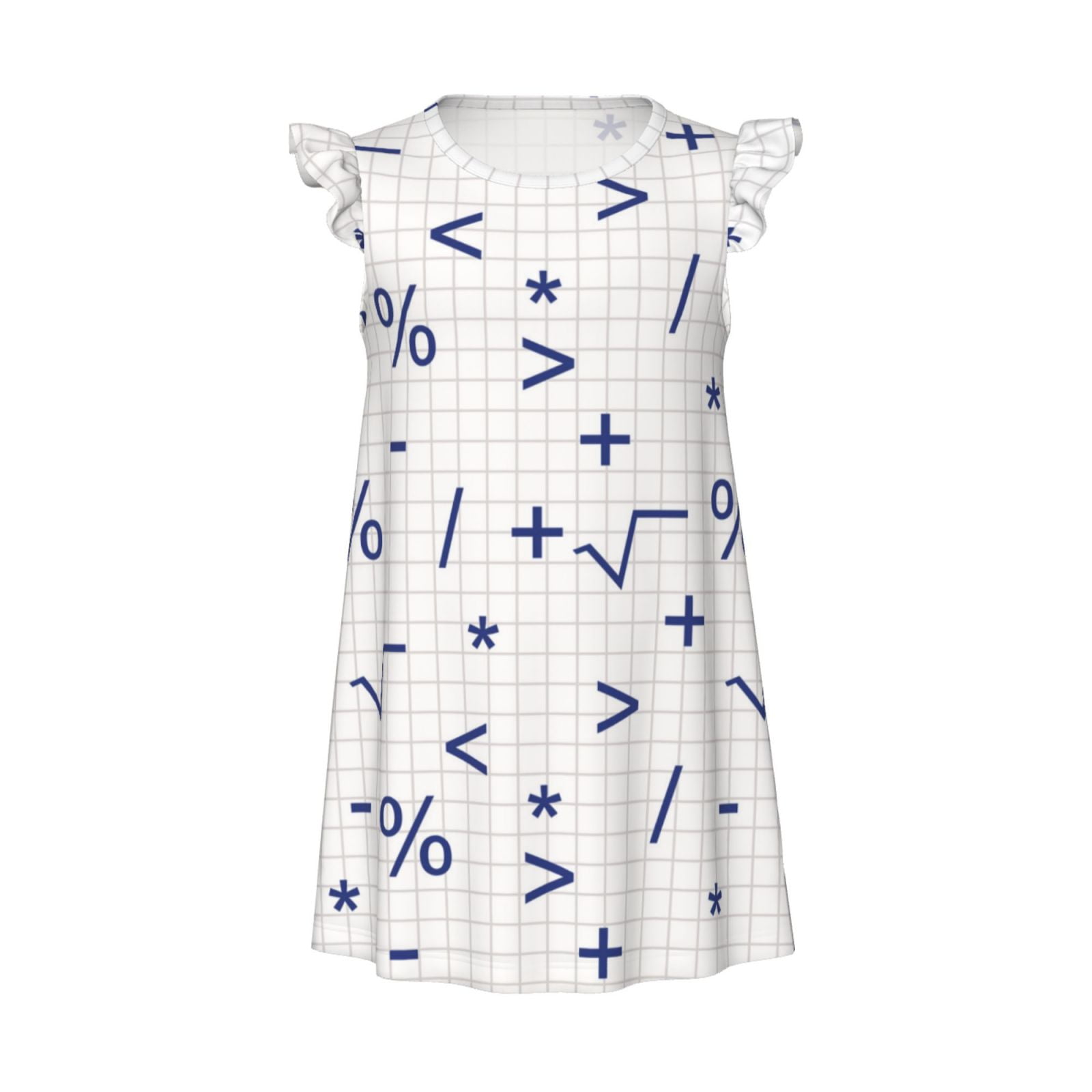 Girls Nightgowns - Math Symbol Print comical Soft Comfort Flutter ...