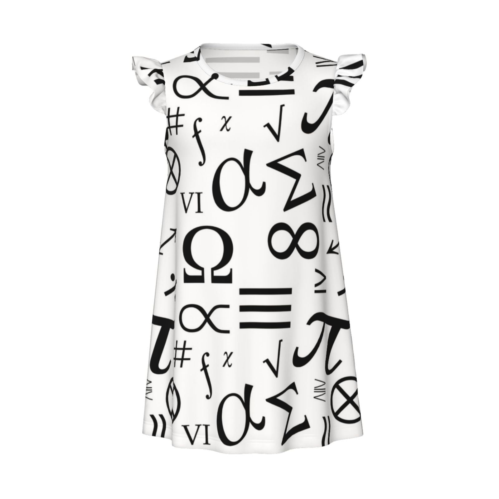 Girls Nightgowns, Math Symbol Print funny Flutter Sleeve Pajamas ...
