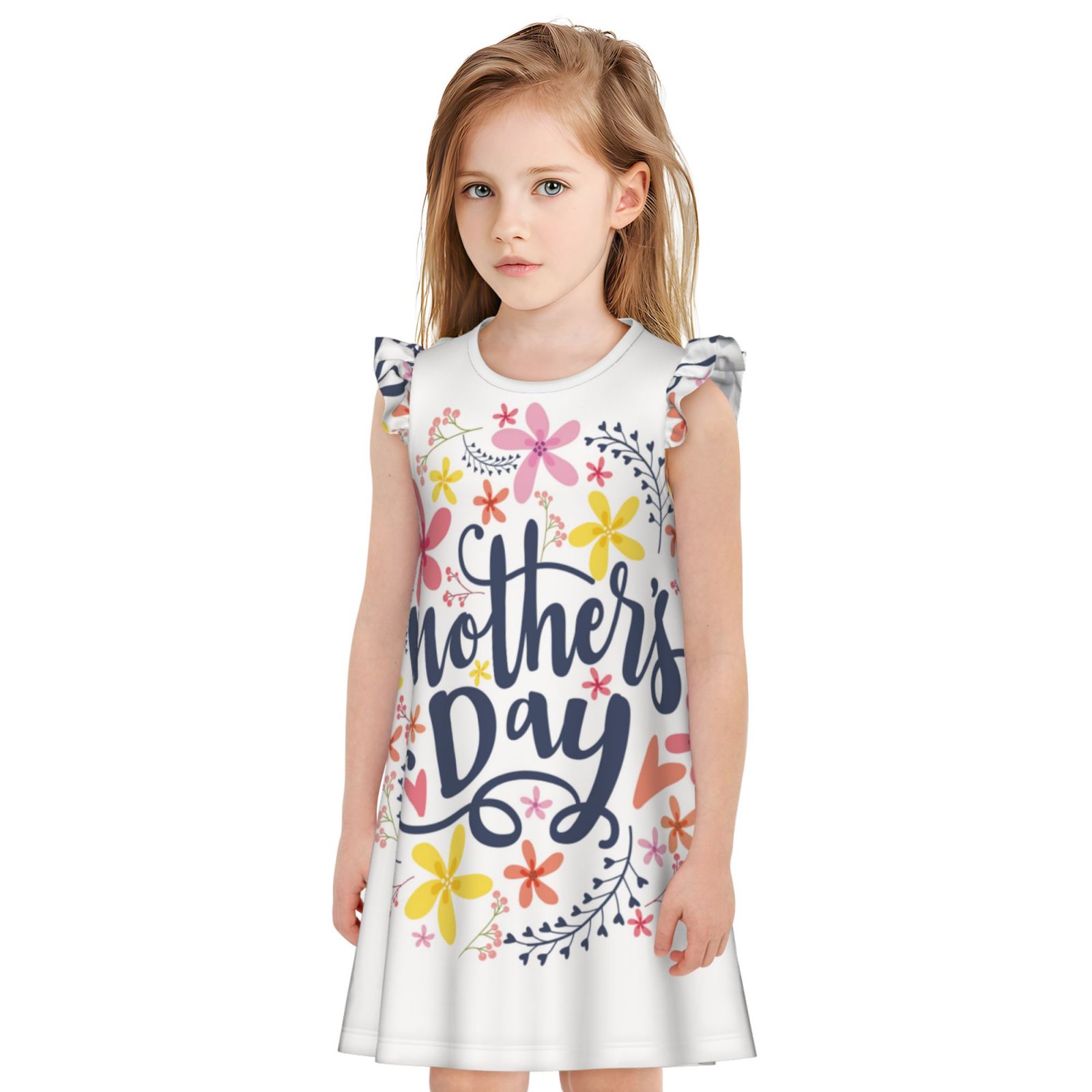 Girls Nightgowns - Mother's Day Flutter Sleeves Sleepwear Night Sleep ...