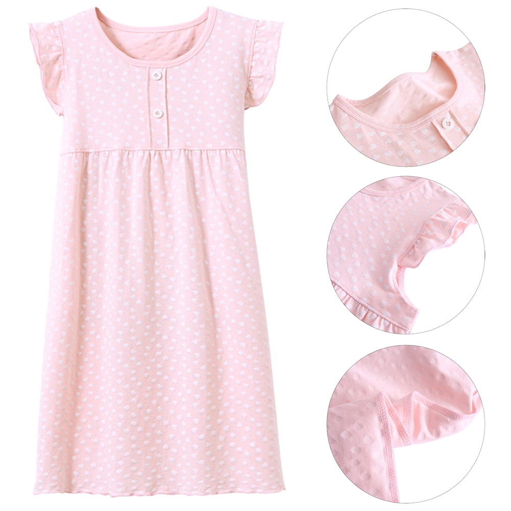 Girls Nightgowns,Ruffled Cotton Sleepwear,Mermaid Nightdress Nightie ...