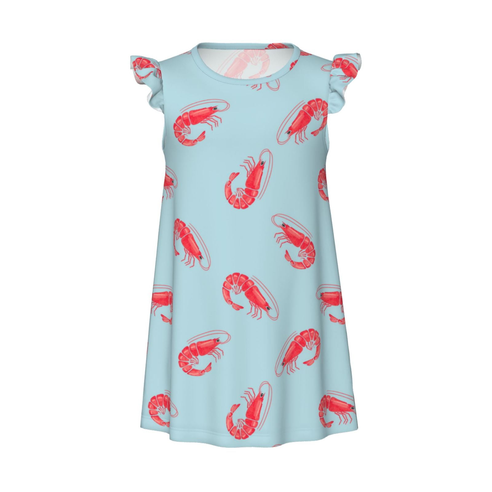 Girls Nightgowns, Shrimp No.9017 Flutter Sleeve Pajamas Nightdress ...