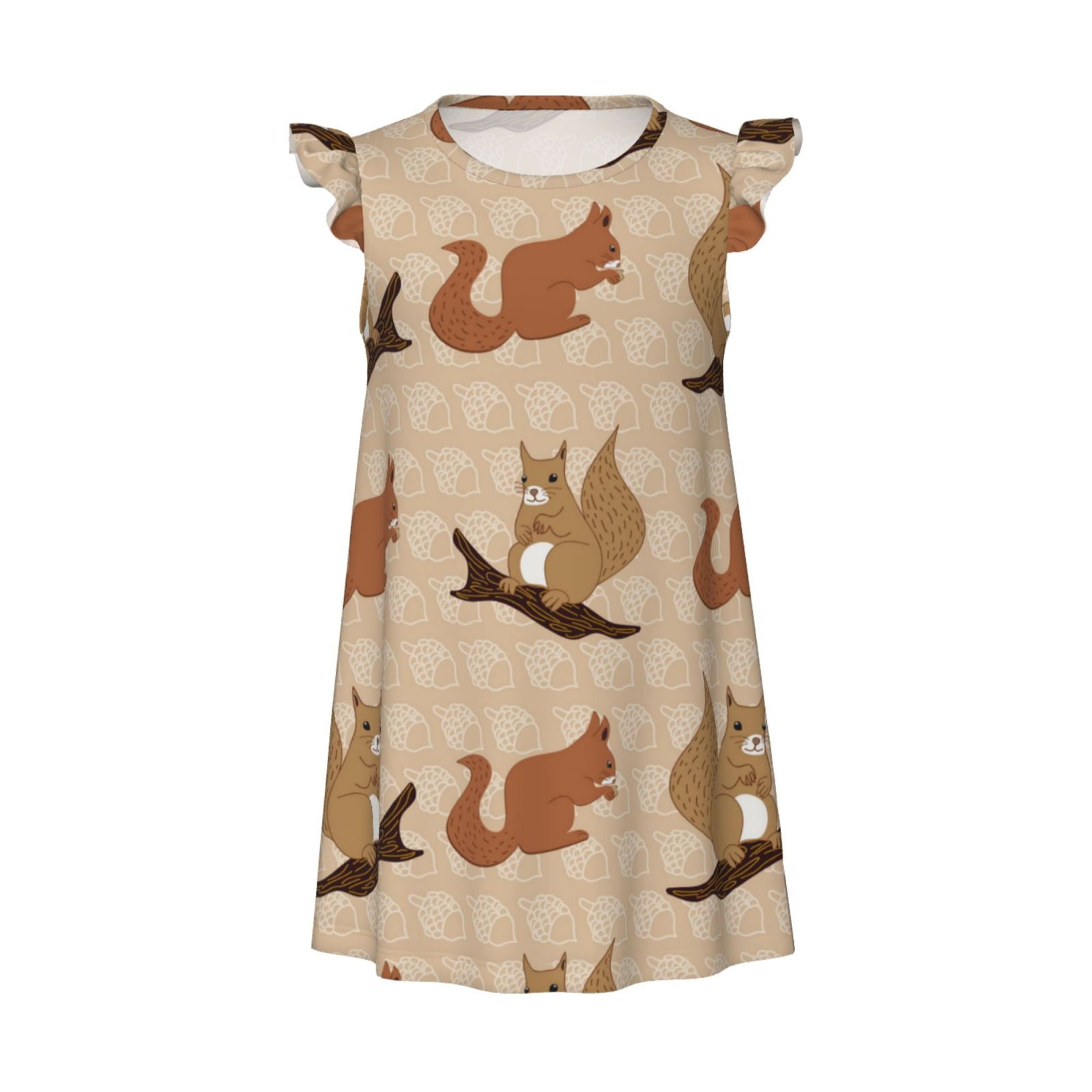 Girls Nightgowns - Squirrel nut backgrounds Soft Comfort Flutter ...
