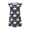 Girls Nightgowns - Swan And Flowers1 Soft Comfort Flutter Sleeves Night ...