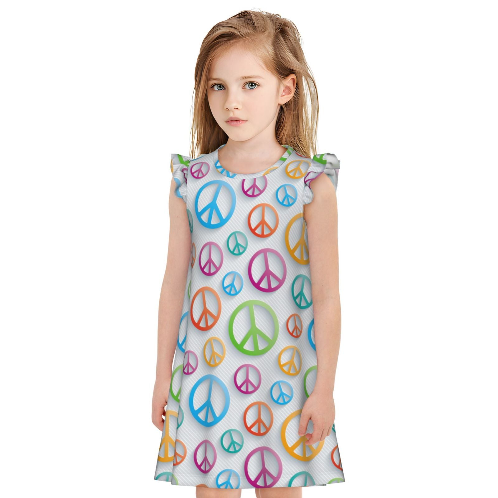 Girls Nightgowns - Toddler Girls Pajamas Nightgowns, cool peace sign ...