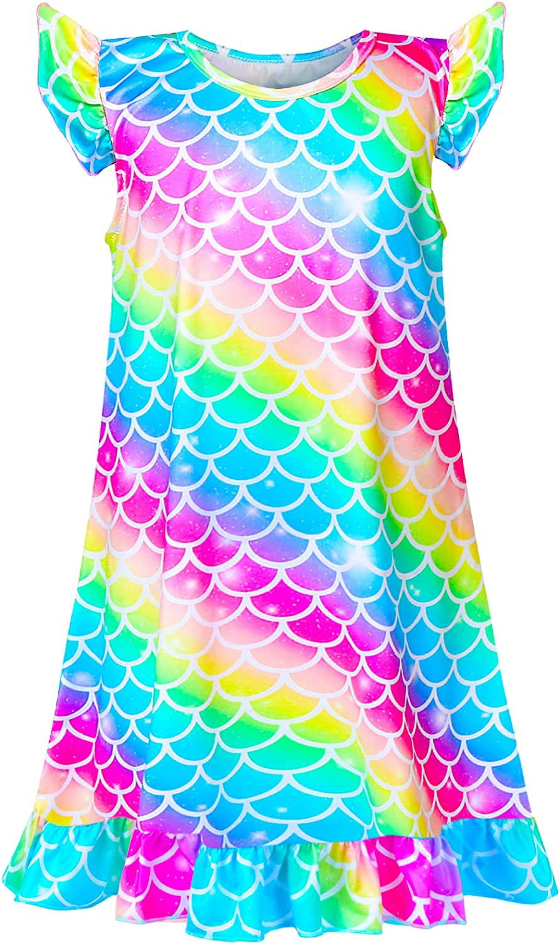 Girls Nightgowns Unicorn Sleepwear Night Sleep Dress Pajamas Little ...