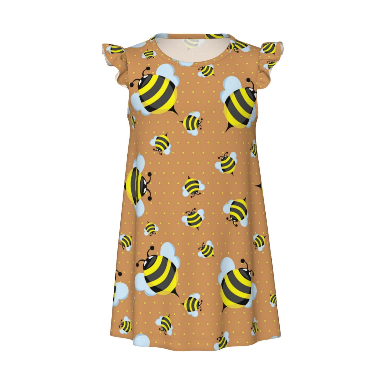 Girls Nightgowns - bee cute polka dots cartoon Short Sleeves Princess ...