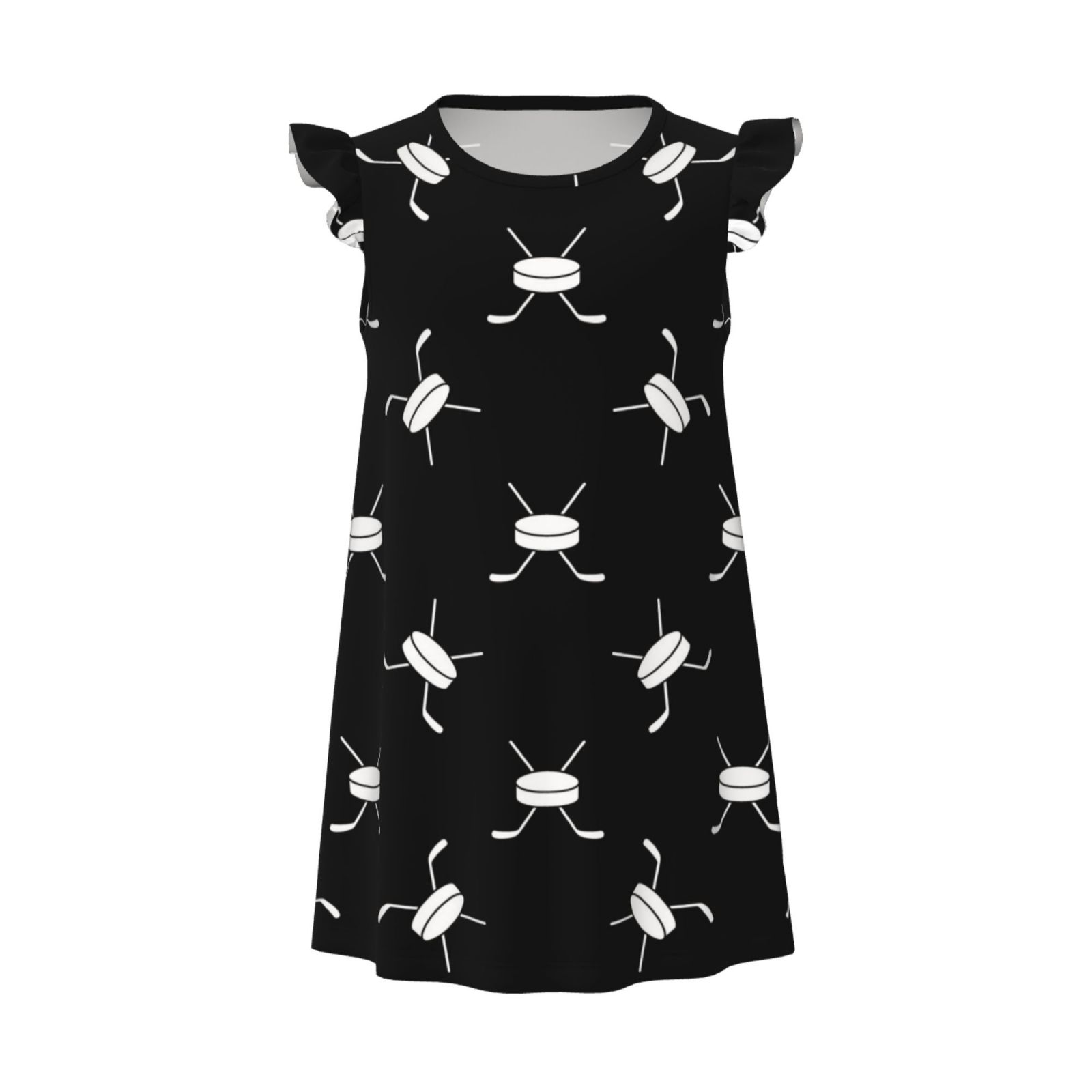 Girls Nightgowns - cool hockey Stick puck black white Short Sleeves ...
