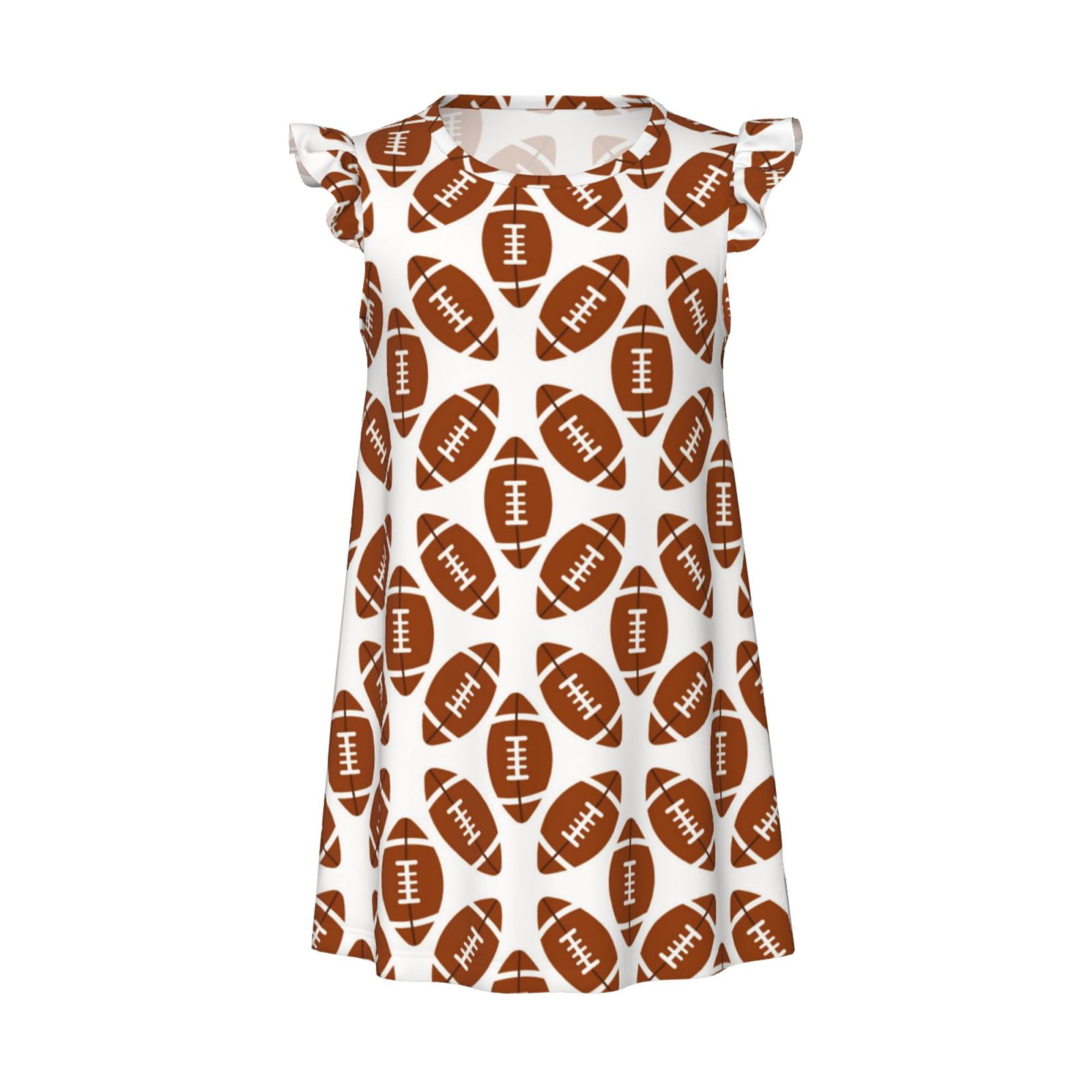 Girls Nightgowns - cute Americal football white Short Sleeves Princess ...