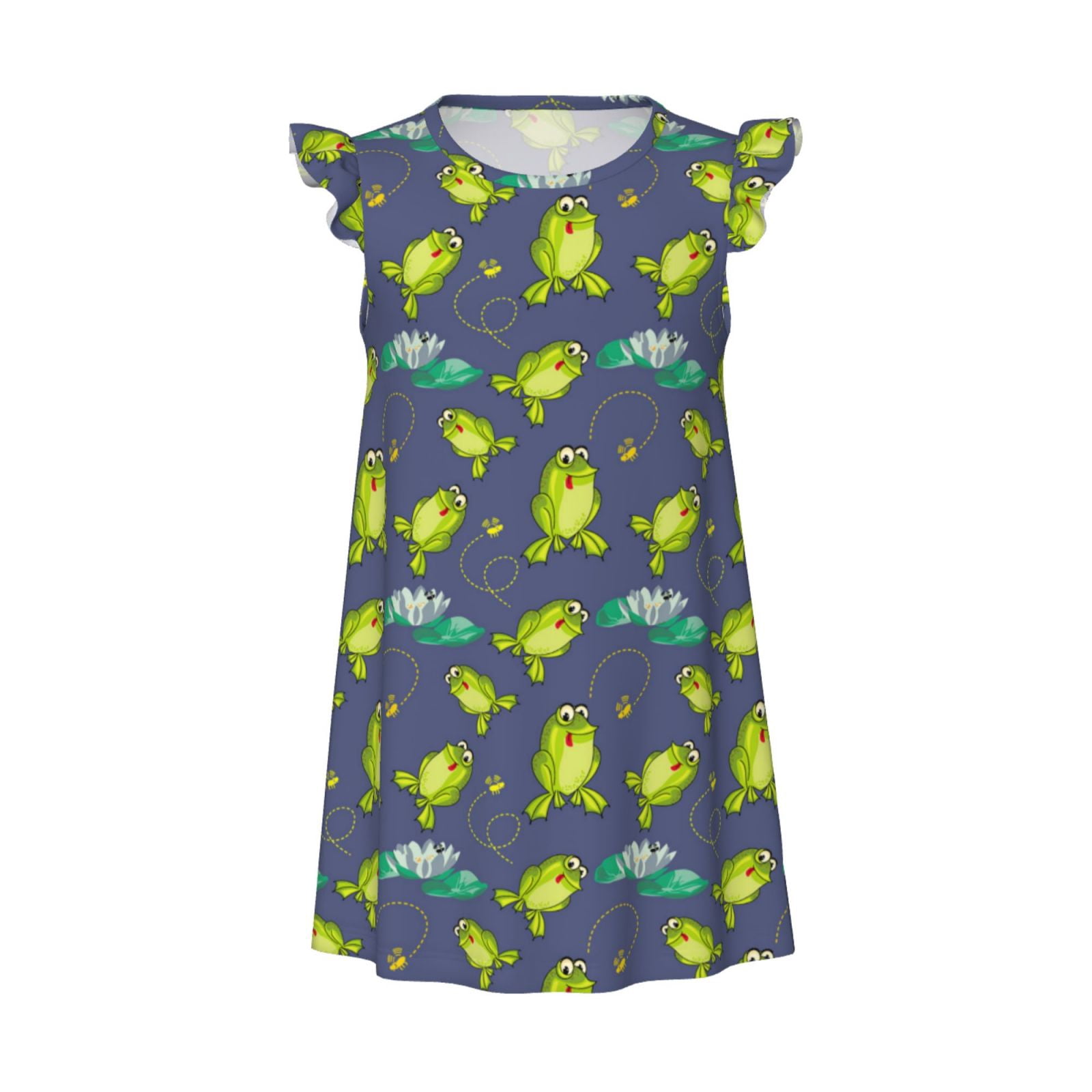 Girls Nightgowns - cute Frogs bee flower Short Sleeves Princess Dress ...