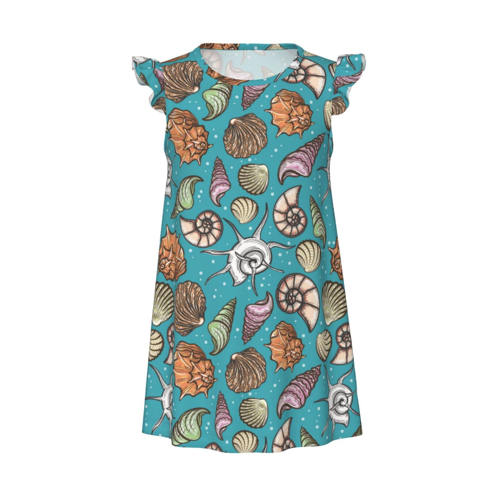 Girls Nightgowns - cute conch Soft Comfort Flutter Sleeves Night Sleep ...