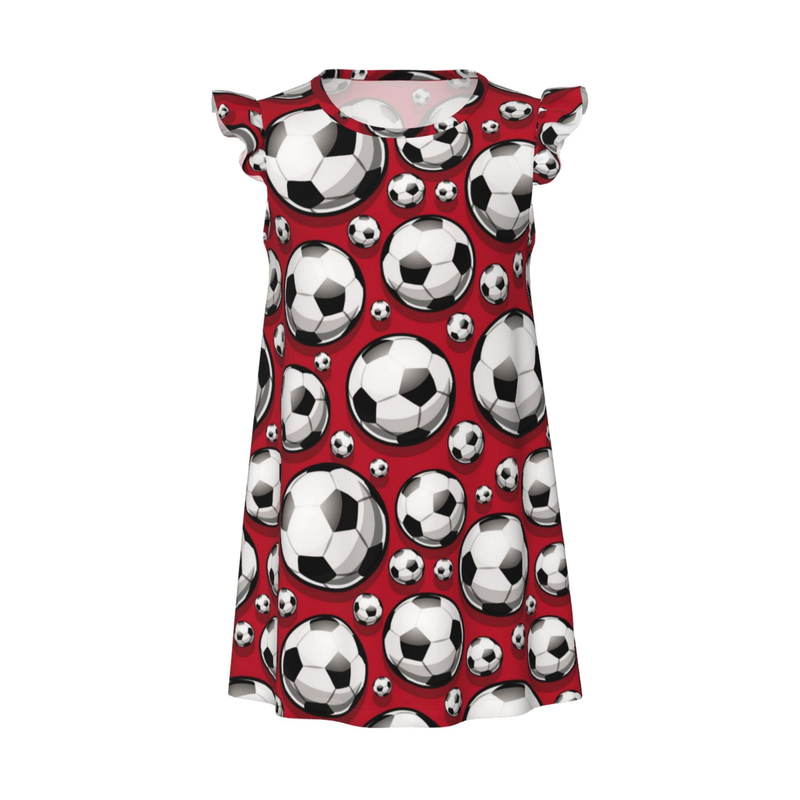 Girls Nightgowns - football soccer ball red Soft Comfort Flutter ...