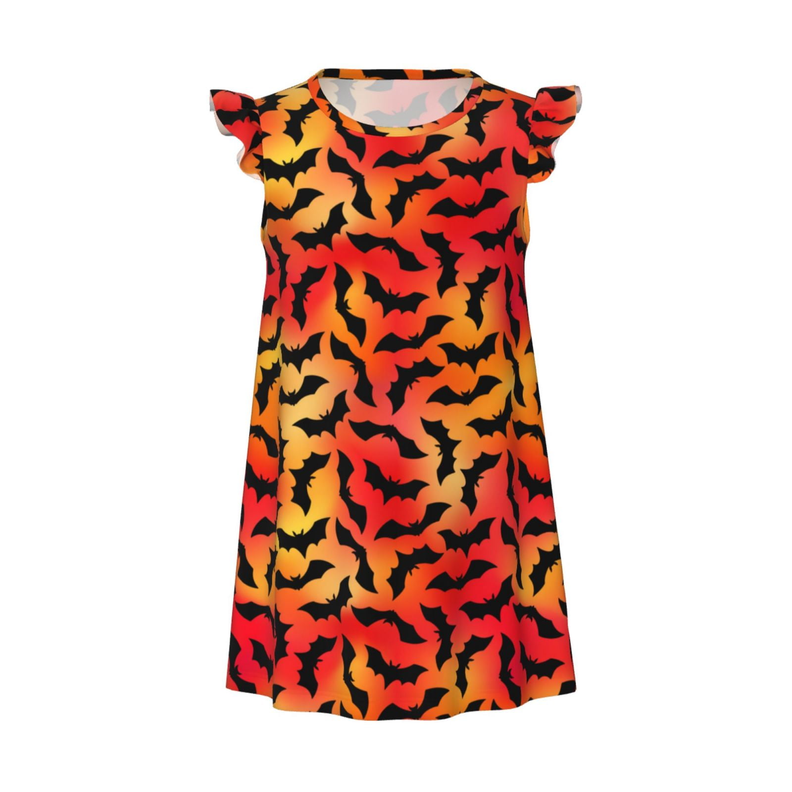 Girls Nightgowns, halloween bat Flutter Sleeve Pajamas Nightdress ...