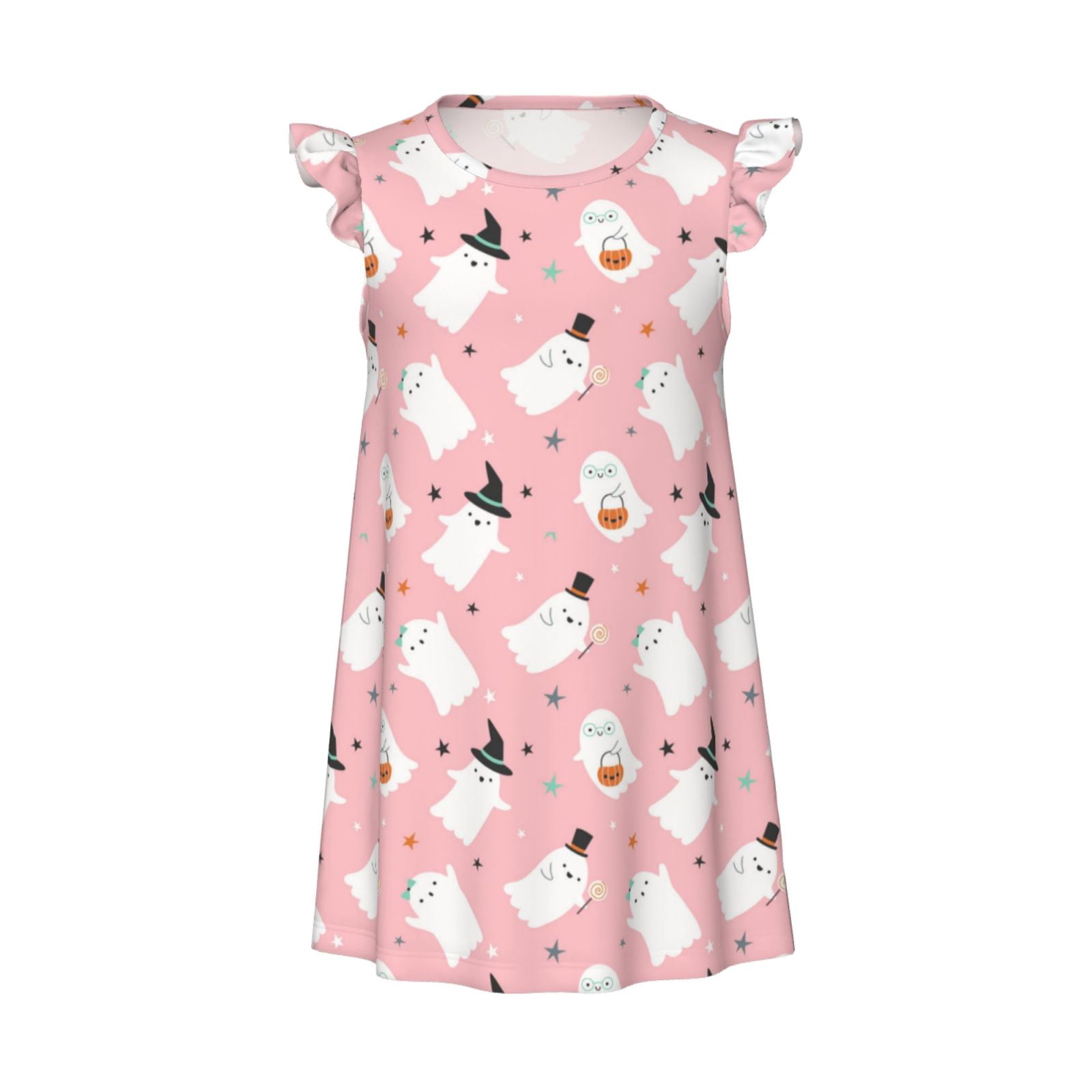 Girls Nightgowns - halloween cute spooky Short Sleeves Princess Dress ...