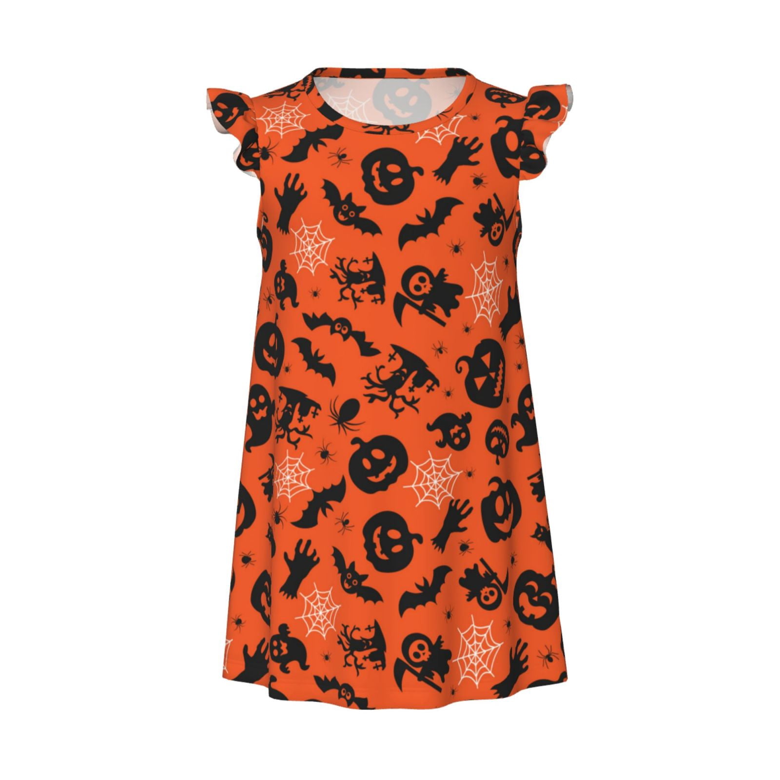 Girls Nightgowns - halloween pumpkins spider web Short Sleeves Pajamas ...