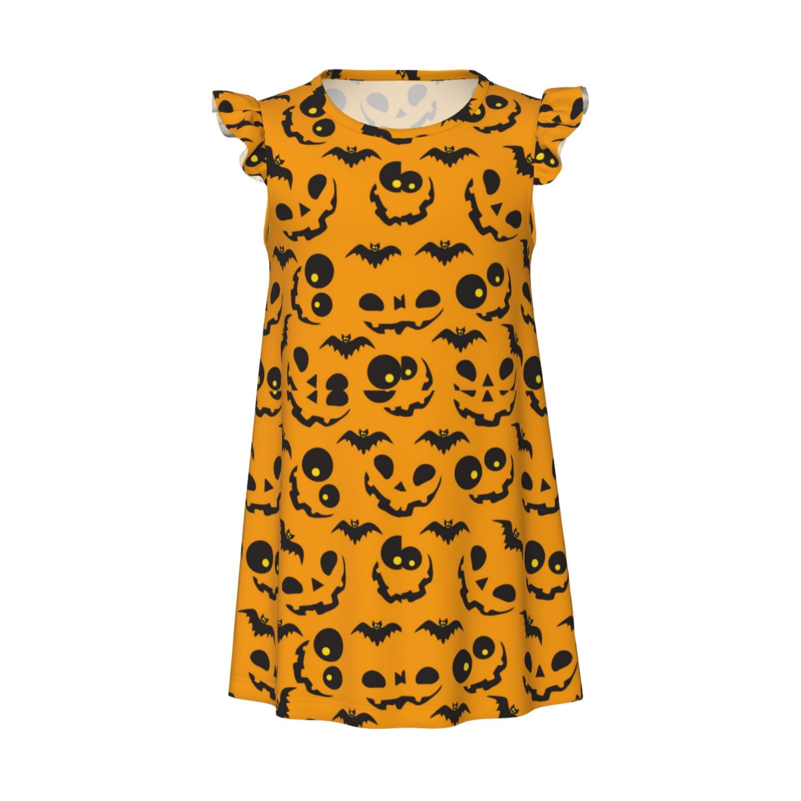 Girls Nightgowns - halloween spooky design Short Sleeves Princess Dress ...