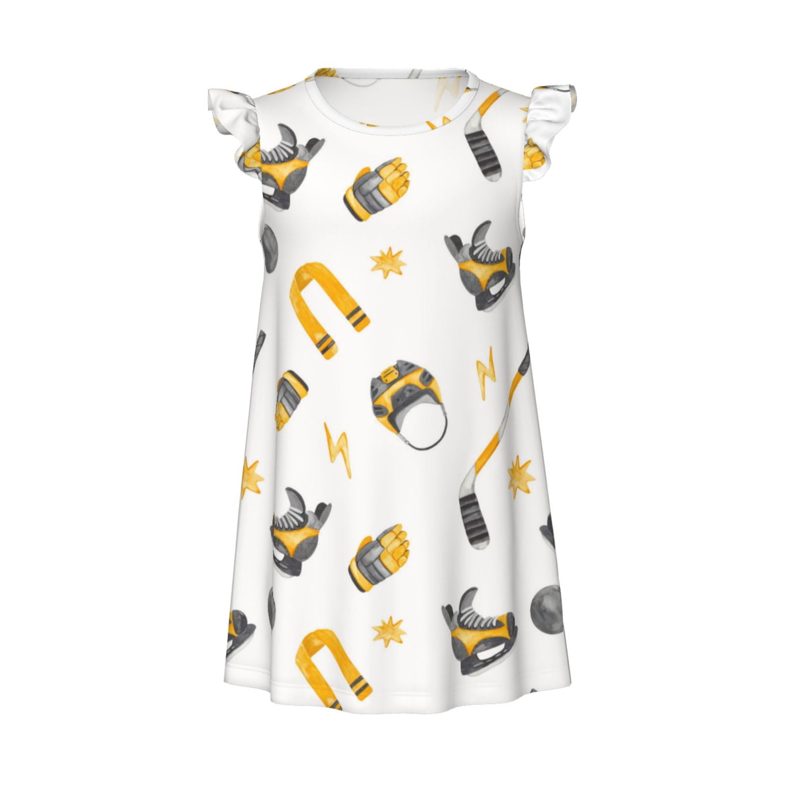 Girls Nightgowns - hockey skates stick puck helmet Short Sleeves ...