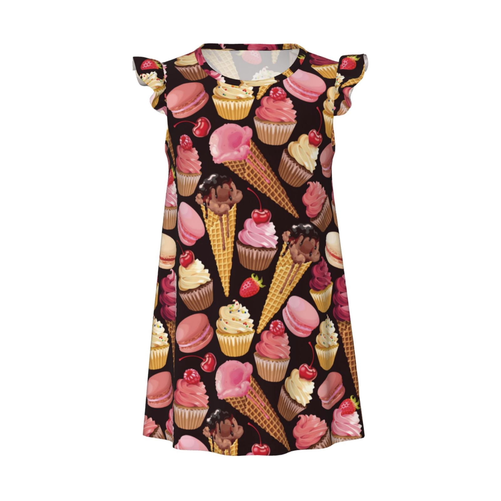 Girls Nightgowns, ice cream cake Pajamas for Girls, Soft Flutter Short ...