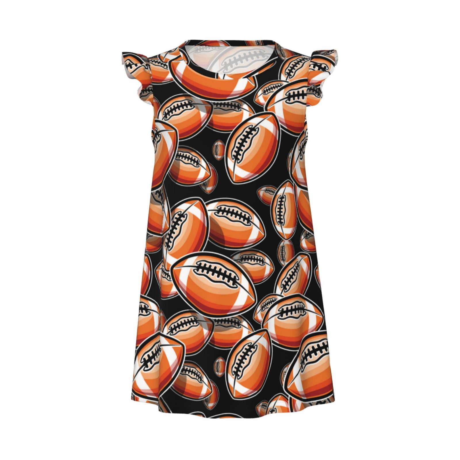 Girls Nightgowns - orange American football Rugby black Short Sleeves ...