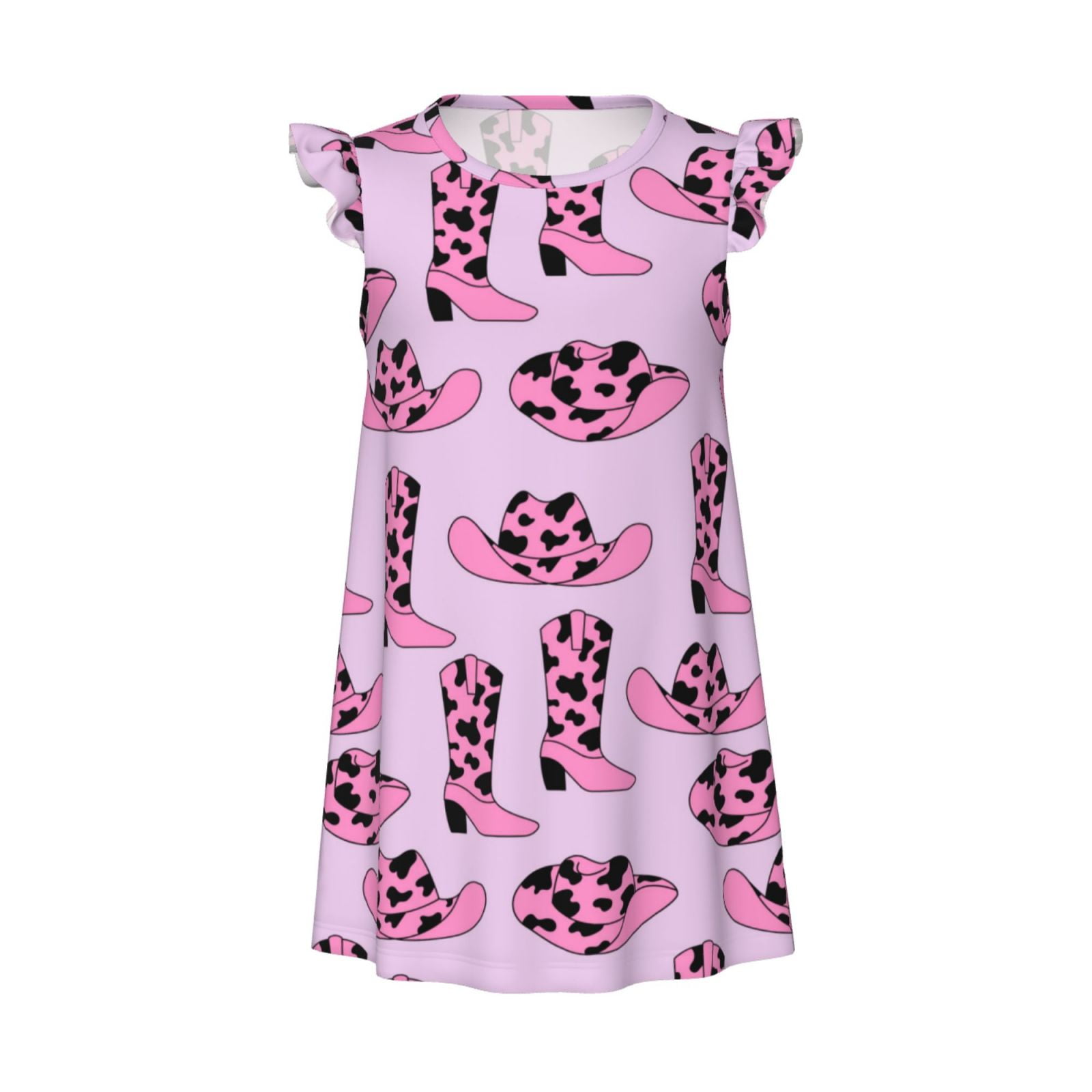Girls Nightgowns - western cow pink cowboy boots hat Short Sleeves ...