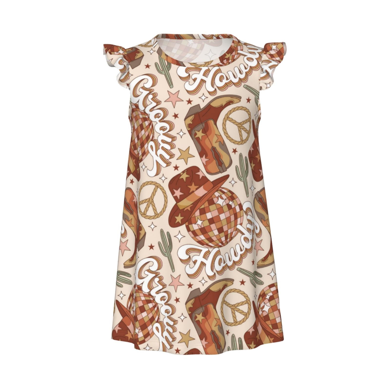 Girls Nightgowns - western disco cowboy hat boots retro Soft Comfort ...