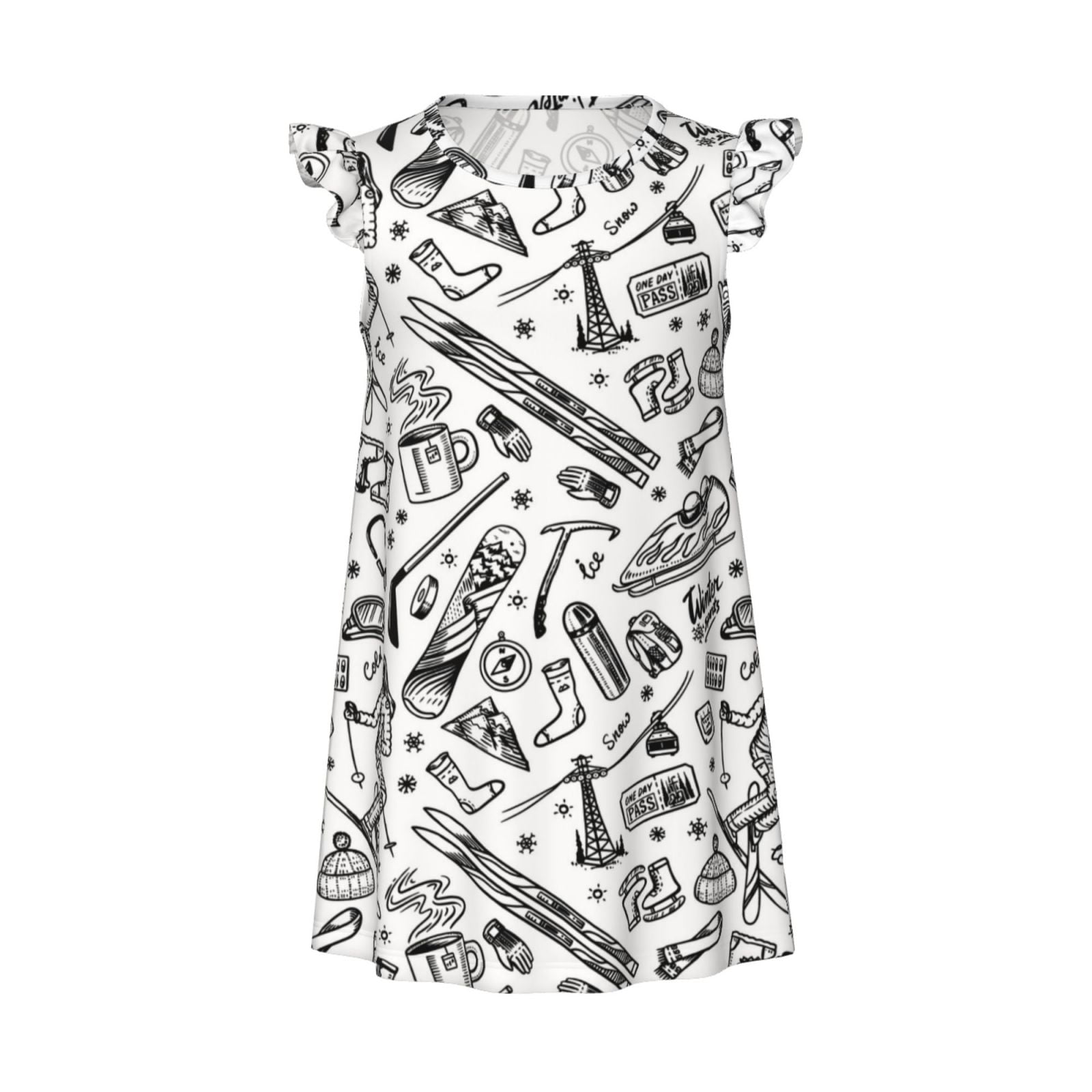 Girls Nightgowns - winter Ski Element Soft Comfort Flutter Sleeves ...