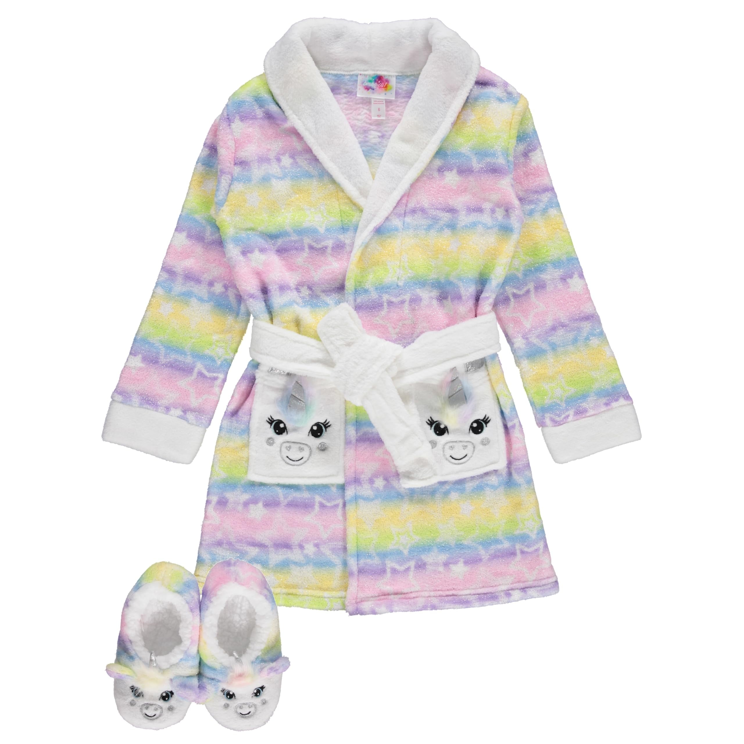 BTween Girls' Unicorn Bathrobe Set - Soft, Cozy, and Fun with Matching ...