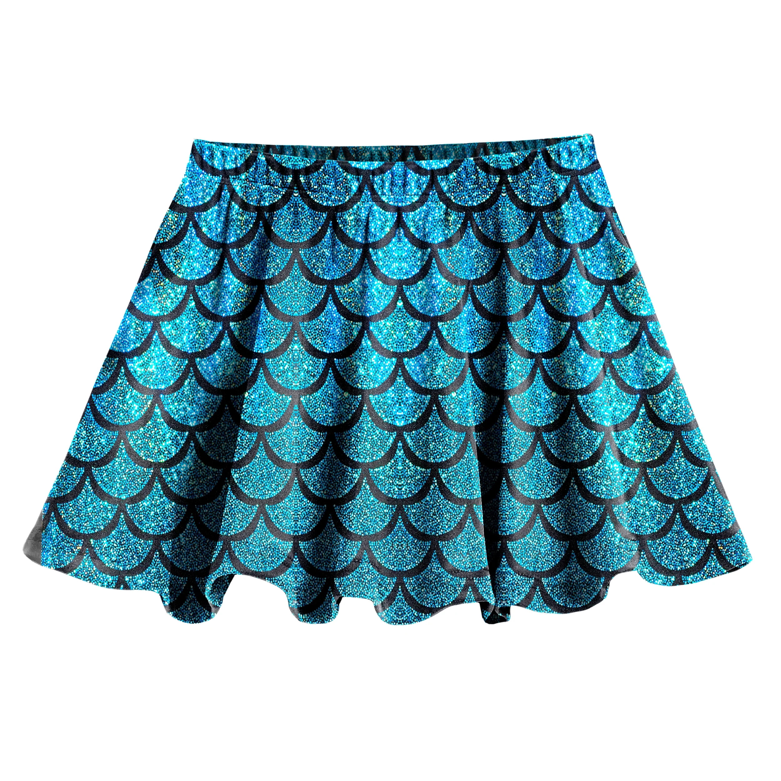 Girls Novelty Circle Skirt | Turquoise Mermaid Sparkle - Walmart.com